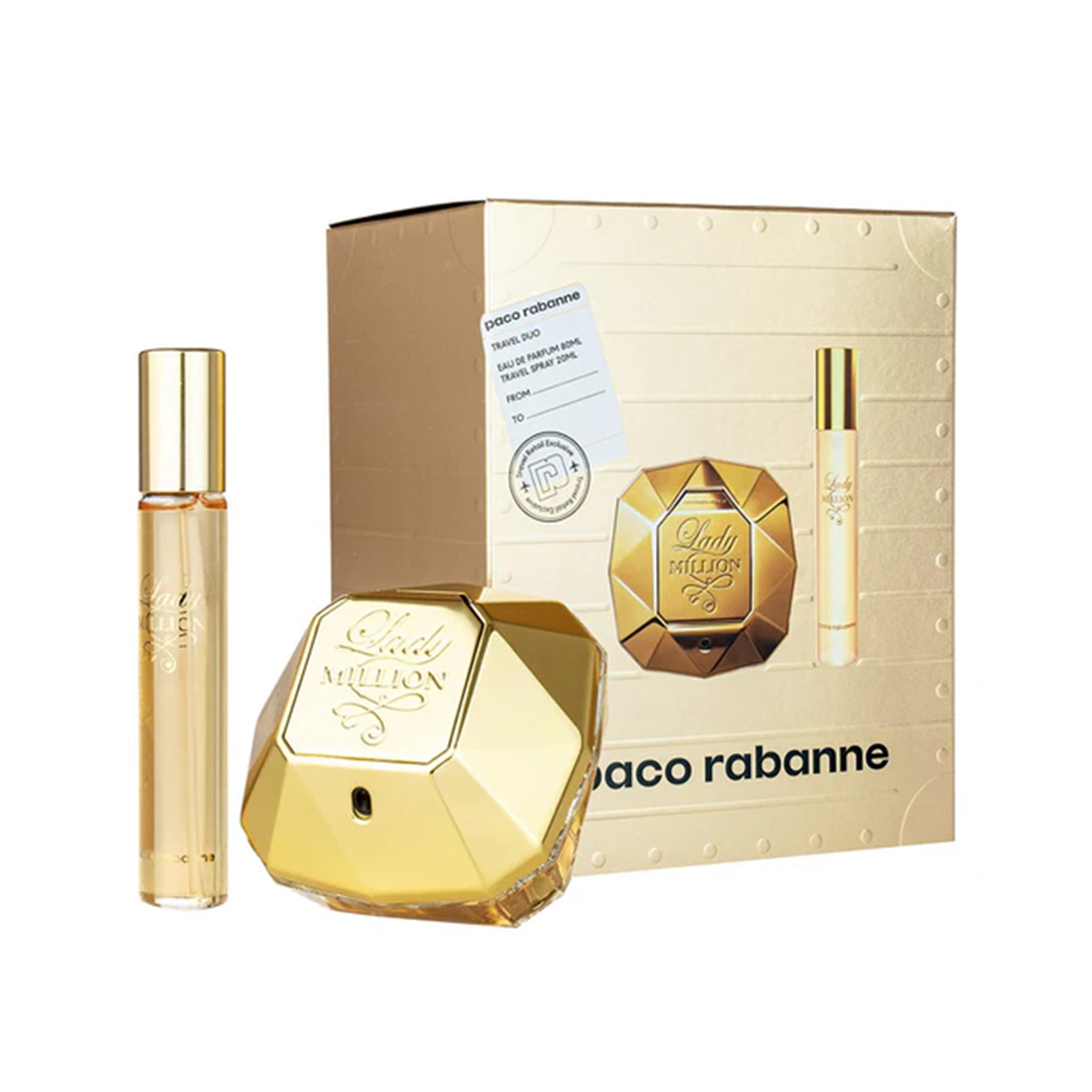 Rabanne Lady Million Eau De Parfum Travel Duo 2-Piece Gift Set for Wom ...